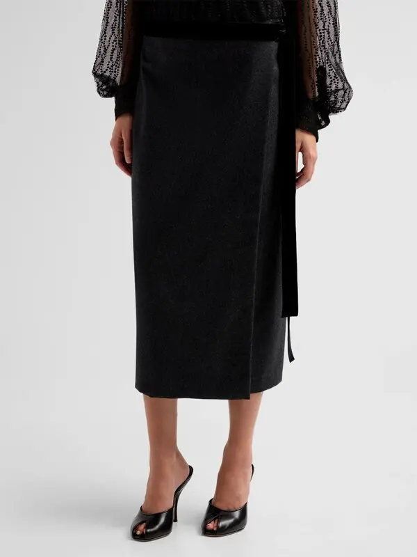 Alberta Ferretti Wool Midi Skirt