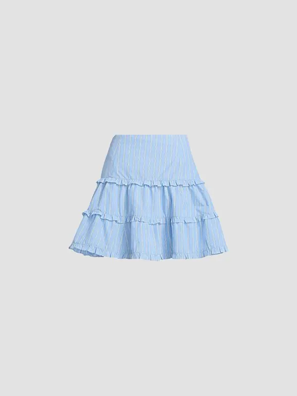 Cinq À Sept Thea Lili Striped Tiered Miniskirt