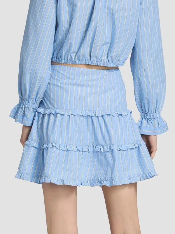 Cinq À Sept Thea Lili Striped Tiered Miniskirt