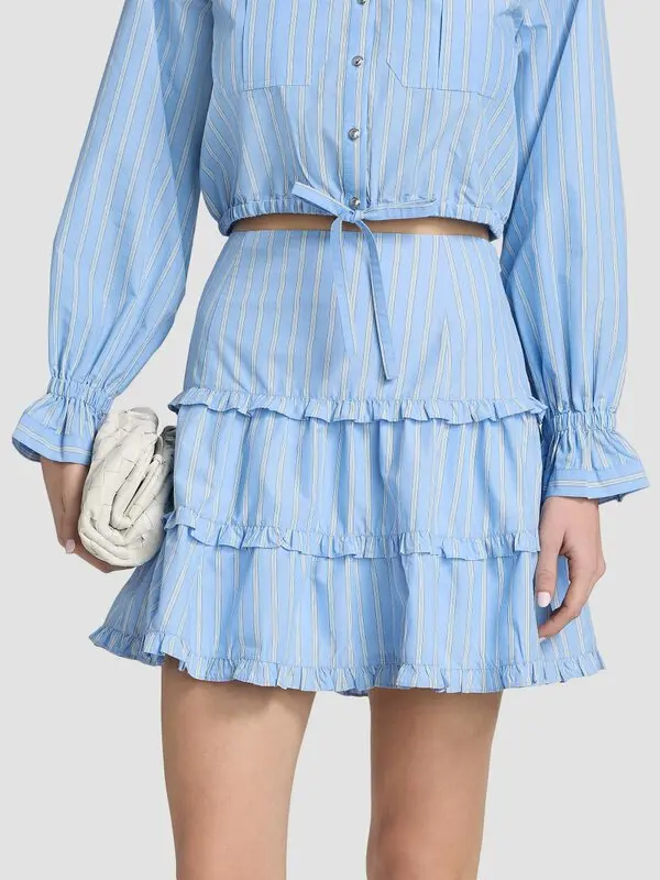 Cinq À Sept Thea Lili Striped Tiered Miniskirt