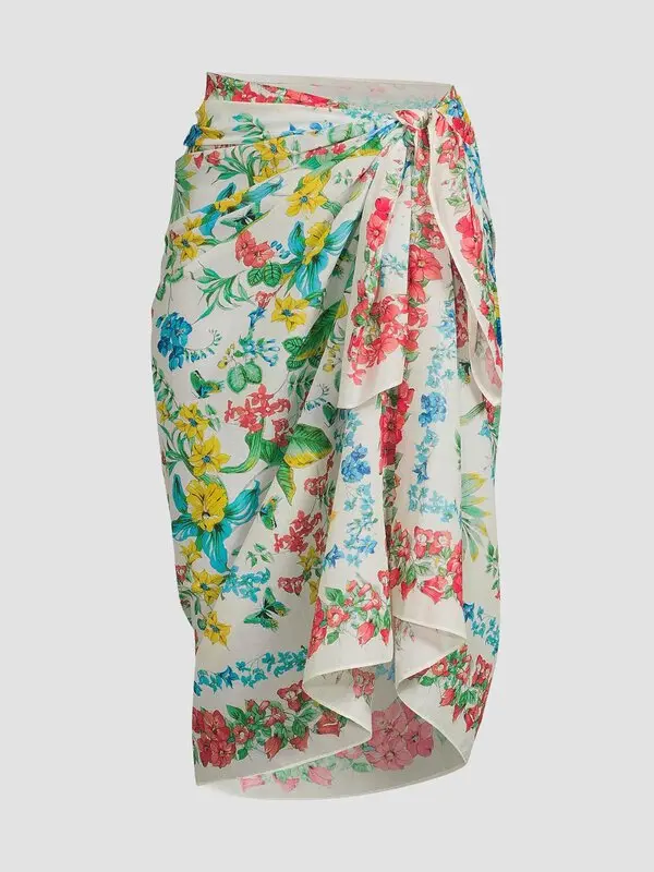 Kobi Halperin Mckenzie Floral Cotton Pareo - Ivory Multi