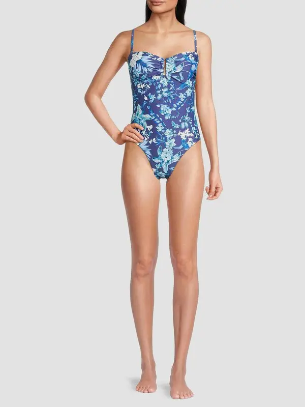 Kobi Halperin Queen Floral One-piece Swimsuit - Indigo Multi