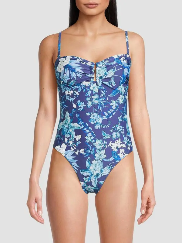 Kobi Halperin Queen Floral One-piece Swimsuit - Indigo Multi