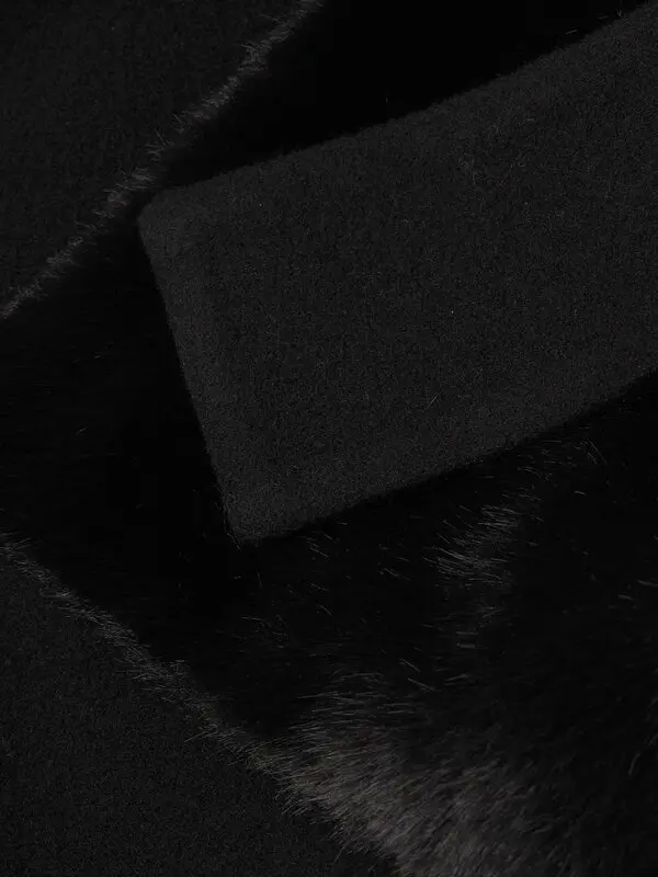 Kobi Halperin Valentine Faux Fur-trim Wool Coat - Black