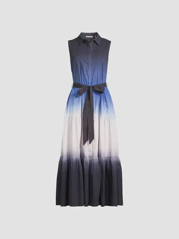 Kobi Halperin Arabella Dip-dye Cotton Midi-dress - Blue Multi