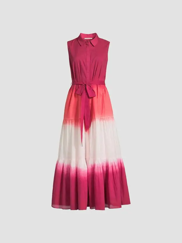 Kobi Halperin Arabella Dip-dye Cotton Midi-dress - Fuchsia Multi