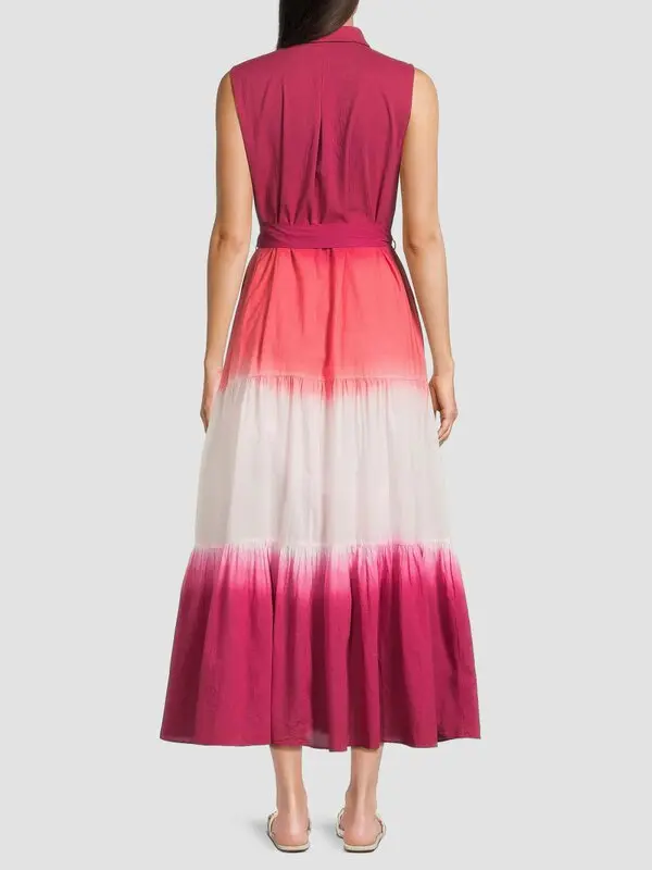 Kobi Halperin Arabella Dip-dye Cotton Midi-dress - Fuchsia Multi