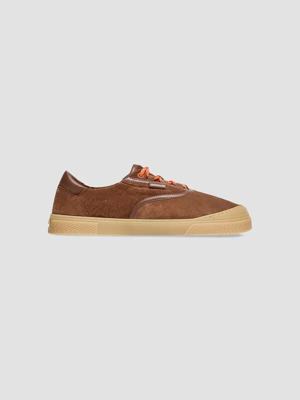 Moncler Vera Leisure Sneakers In Suede - Brown