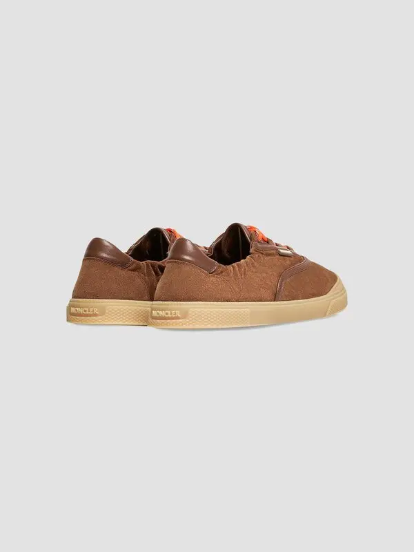 Moncler Vera Leisure Sneakers In Suede - Brown