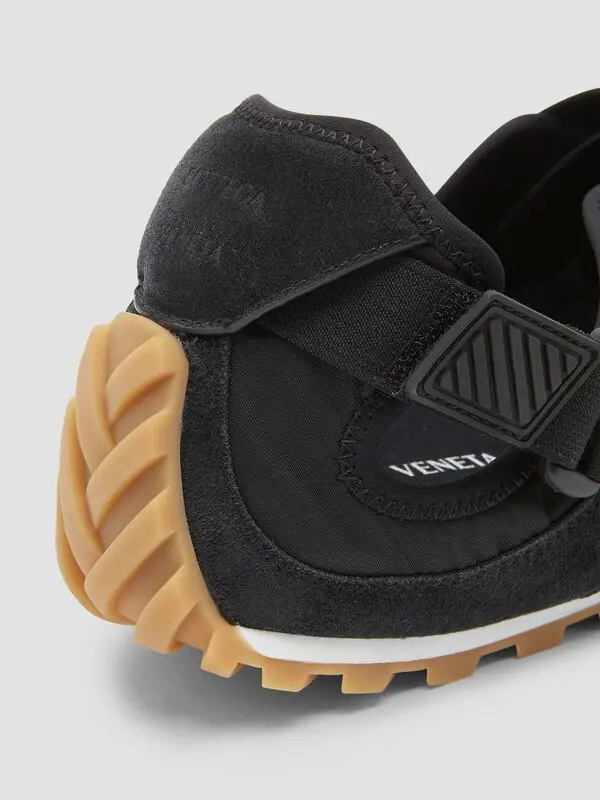 Bottega Veneta Orbit Flash Suede Mary Jane Sneakers - Black