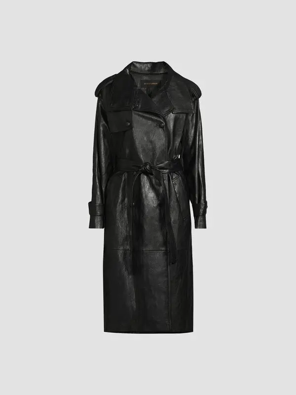 Kobi Halperin Tony Faux-leather Trench Coat - Black
