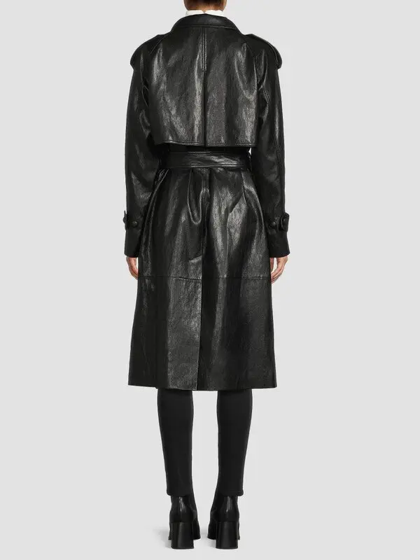 Kobi Halperin Tony Faux-leather Trench Coat - Black