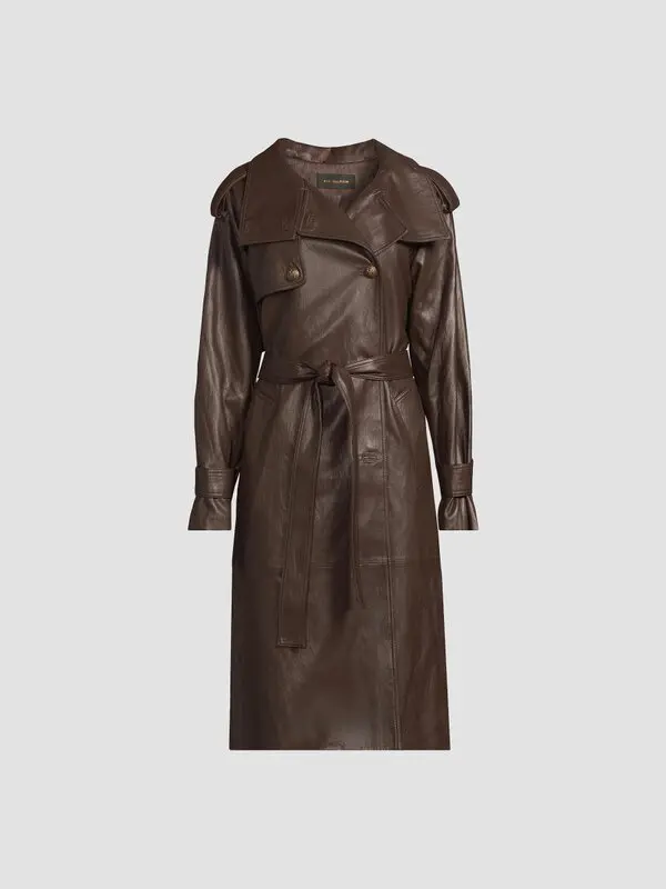 Kobi Halperin Tony Faux-leather Trench Coat - Brown