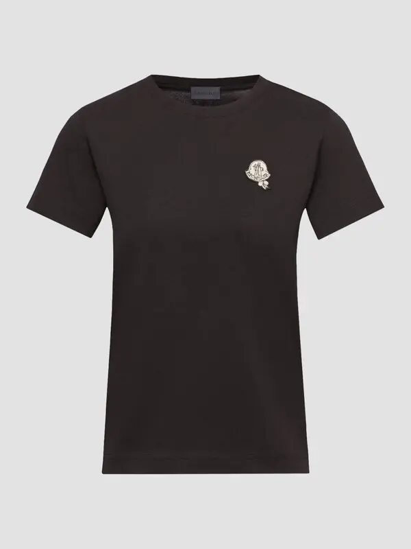 Moncler Crew Neck T-shirt In Cotton - Black