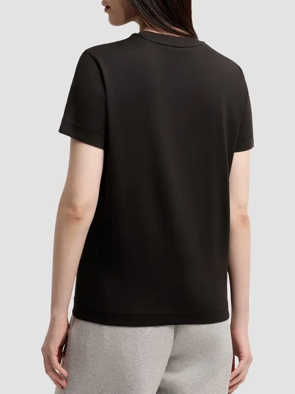 Moncler Crew Neck T-shirt In Cotton - Black