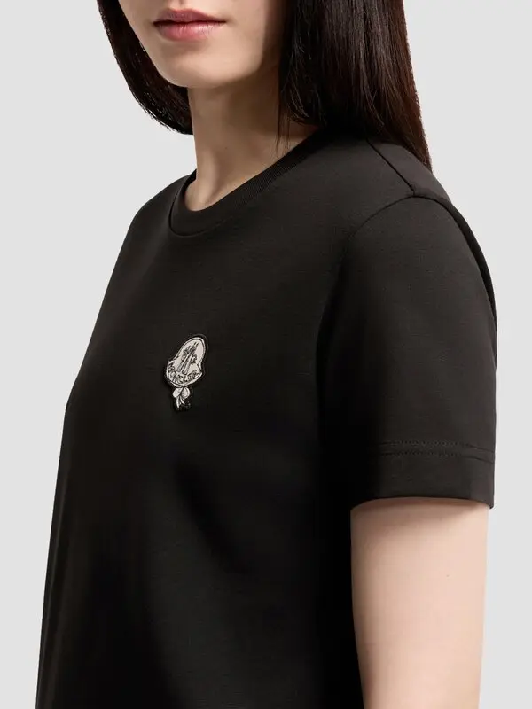 Moncler Crew Neck T-shirt In Cotton - Black