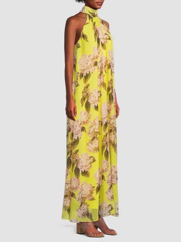 UNGARO Samie Floral Halter Maxi Dress