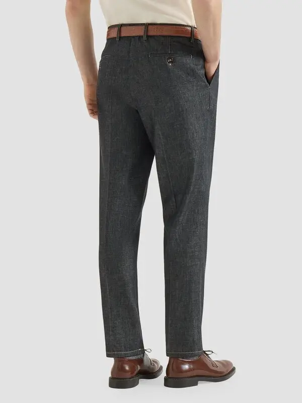 Brunello Cucinelli No Fade Lightweight Denim Trousers With Pleats