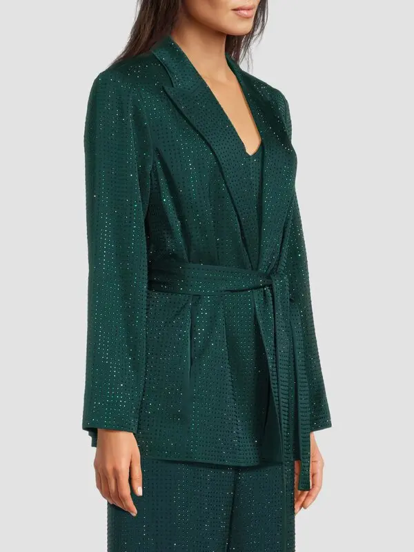 UNGARO Willow Hotfix Stretch-silk Self-tie Jacket - Pine