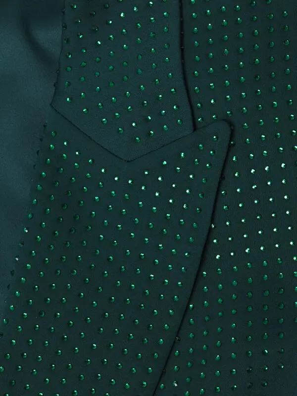 UNGARO Willow Hotfix Stretch-silk Self-tie Jacket - Pine