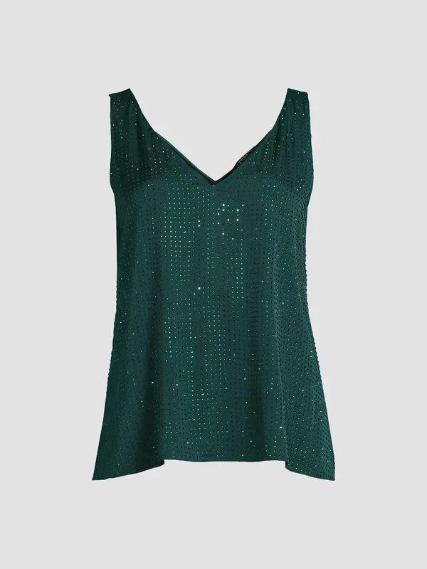 UNGARO Rosie Hotfix Crystal Blouse - Pine