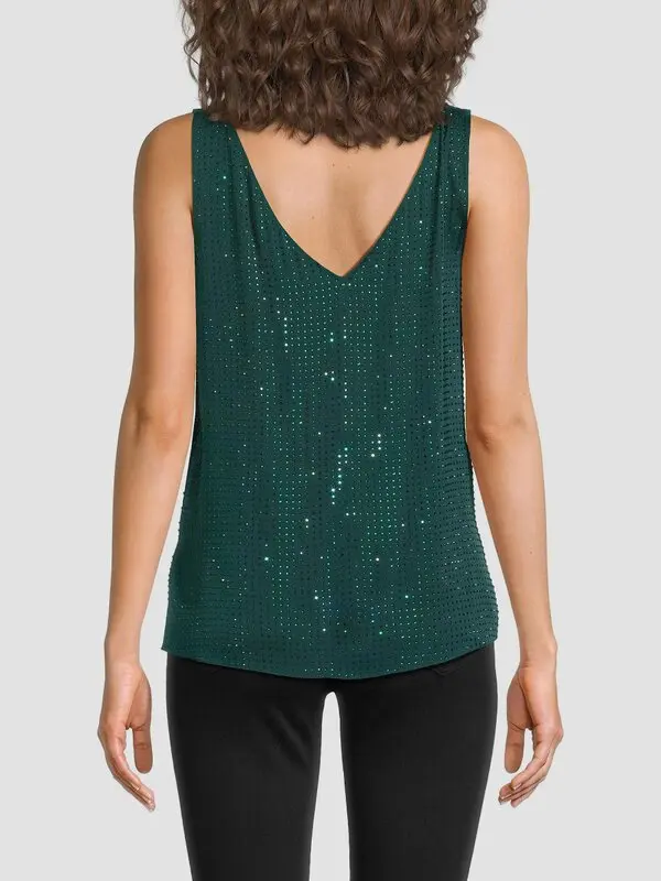 UNGARO Rosie Hotfix Crystal Blouse - Pine