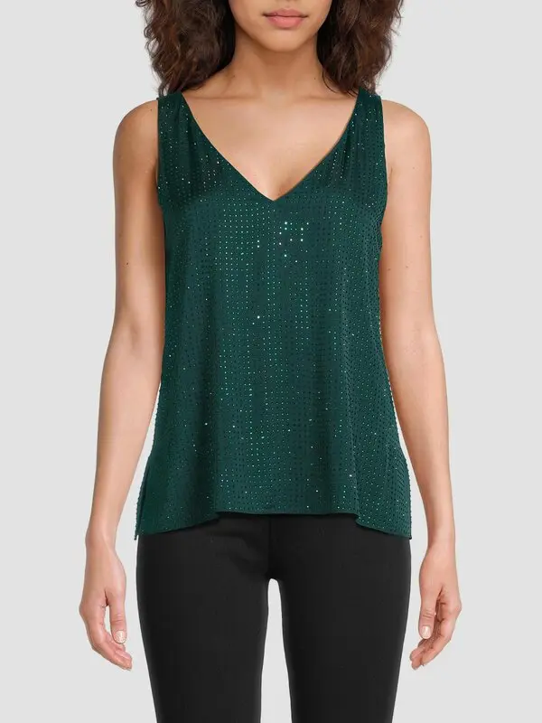 UNGARO Rosie Hotfix Crystal Blouse - Pine
