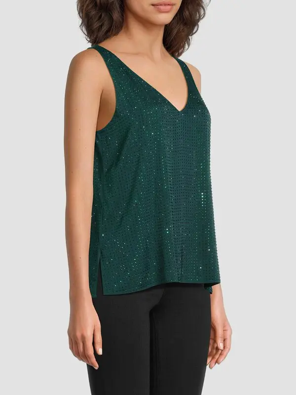 UNGARO Rosie Hotfix Crystal Blouse - Pine