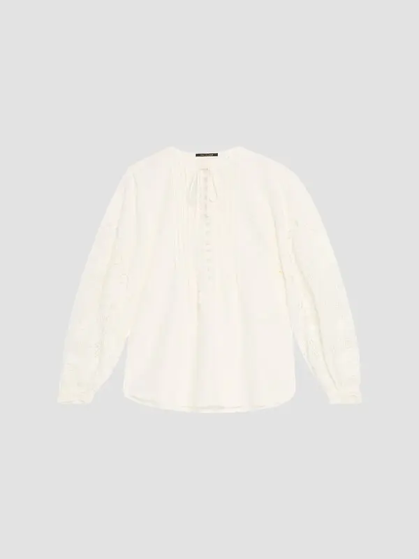 Kobi Halperin Juni Pintuck Lace-inset Blouse - Ivory
