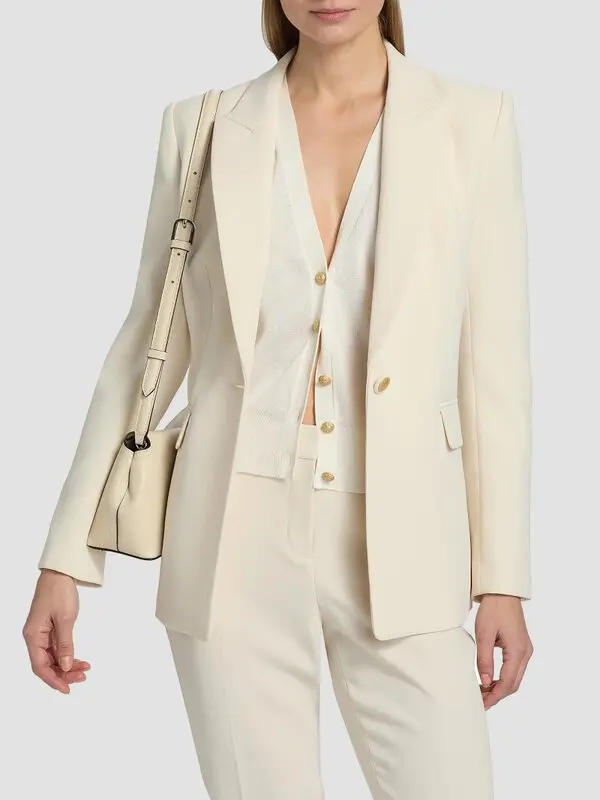 Kobi Halperin Rue Crepe Single-breasted Blazer - Ecru