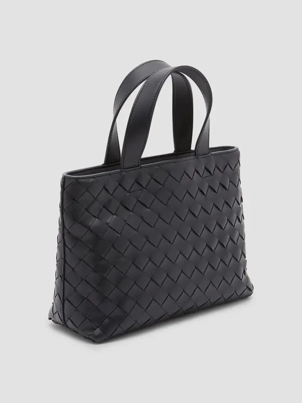 Bottega Veneta Mini Intrecciato Leather Zip Tote Bag - Midnight