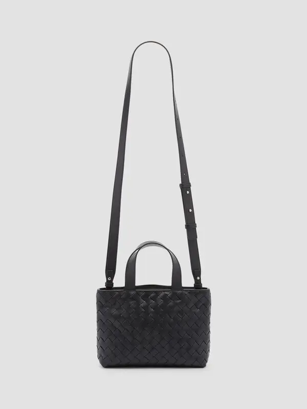 Bottega Veneta Mini Intrecciato Leather Zip Tote Bag - Midnight