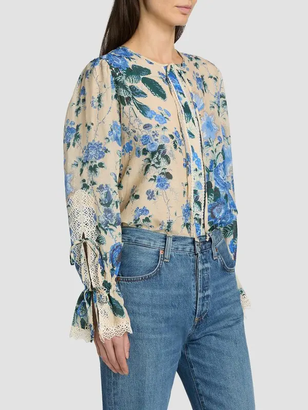 Kobi Halperin Daisy Floral Blouse - Ecru Multi
