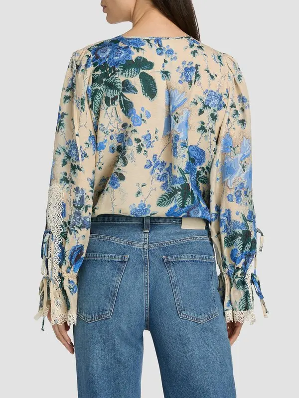 Kobi Halperin Daisy Floral Blouse - Ecru Multi