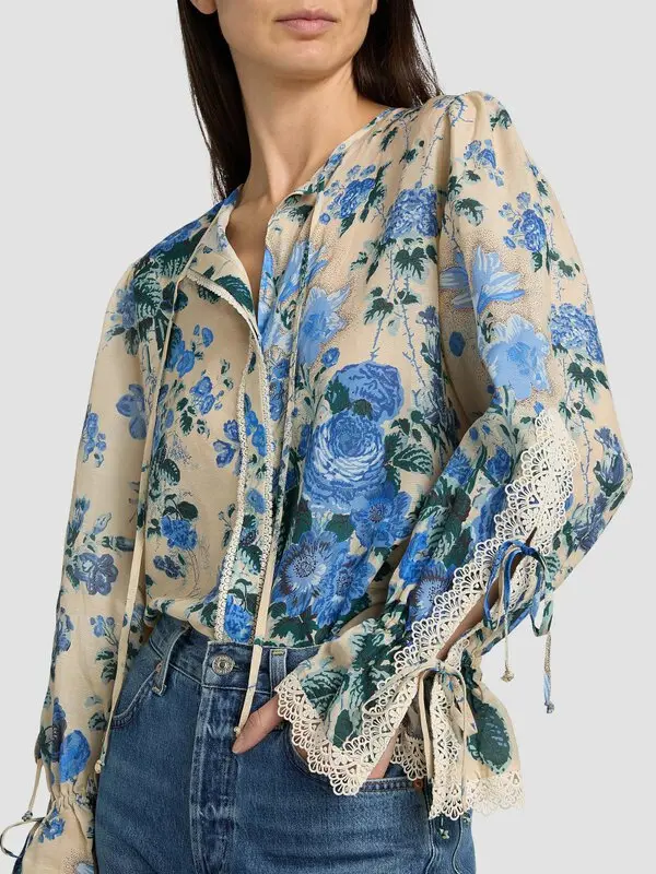 Kobi Halperin Daisy Floral Blouse - Ecru Multi