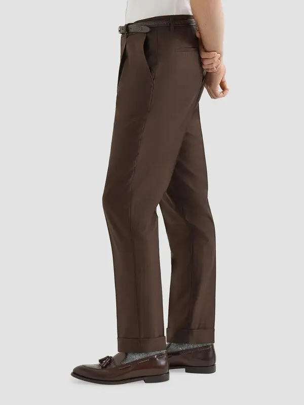 Brunello Cucinelli Virgin Wool And Cashmere Trousers With Pleats