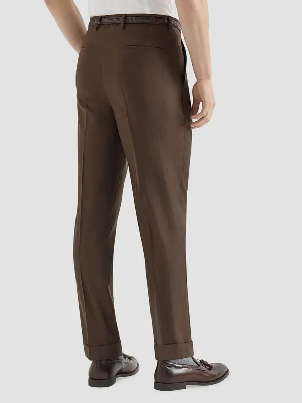 Brunello Cucinelli Virgin Wool And Cashmere Trousers With Pleats
