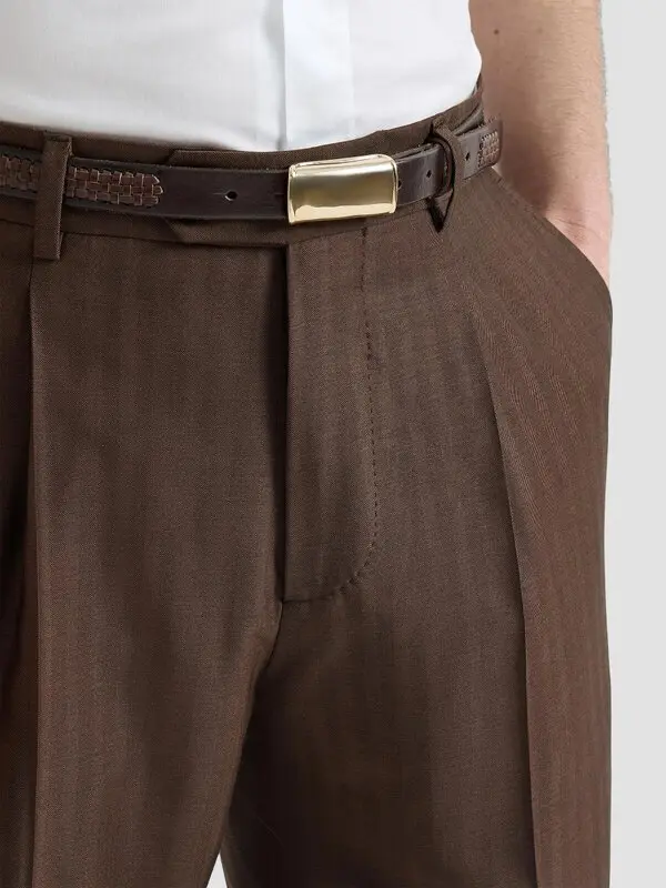 Brunello Cucinelli Virgin Wool And Cashmere Trousers With Pleats