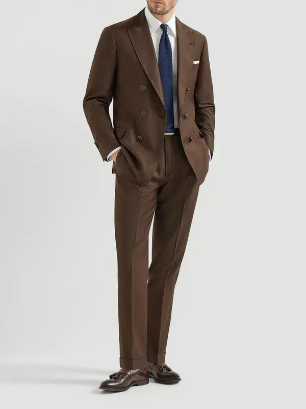 Brunello Cucinelli Virgin Wool And Cashmere Trousers With Pleats