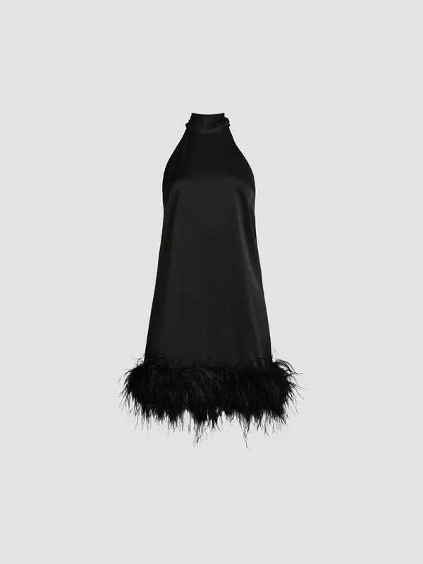 UNGARO Only At Saks. Sari Feather-trim Minidress
