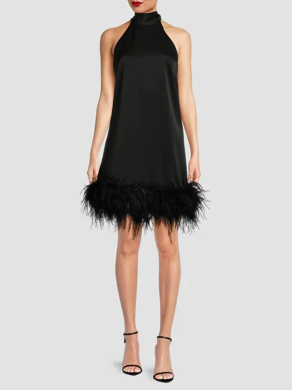 UNGARO Only At Saks. Sari Feather-trim Minidress