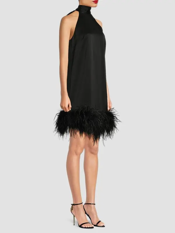 UNGARO Only At Saks. Sari Feather-trim Minidress