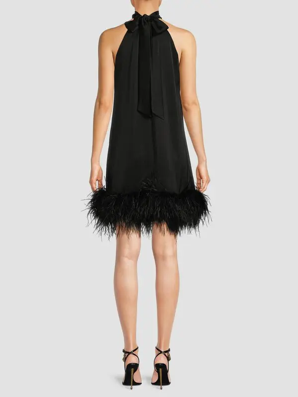 UNGARO Only At Saks. Sari Feather-trim Minidress
