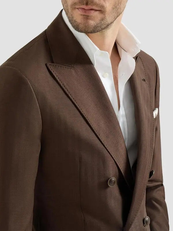 Brunello Cucinelli Virgin Wool And Cashmere One And A Half Breasted Deconstructed Blazer