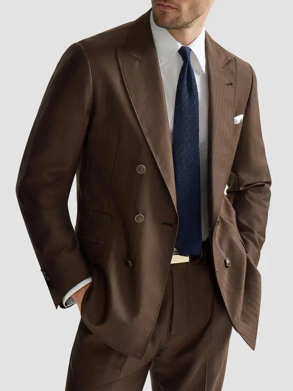Brunello Cucinelli Virgin Wool And Cashmere One And A Half Breasted Deconstructed Blazer