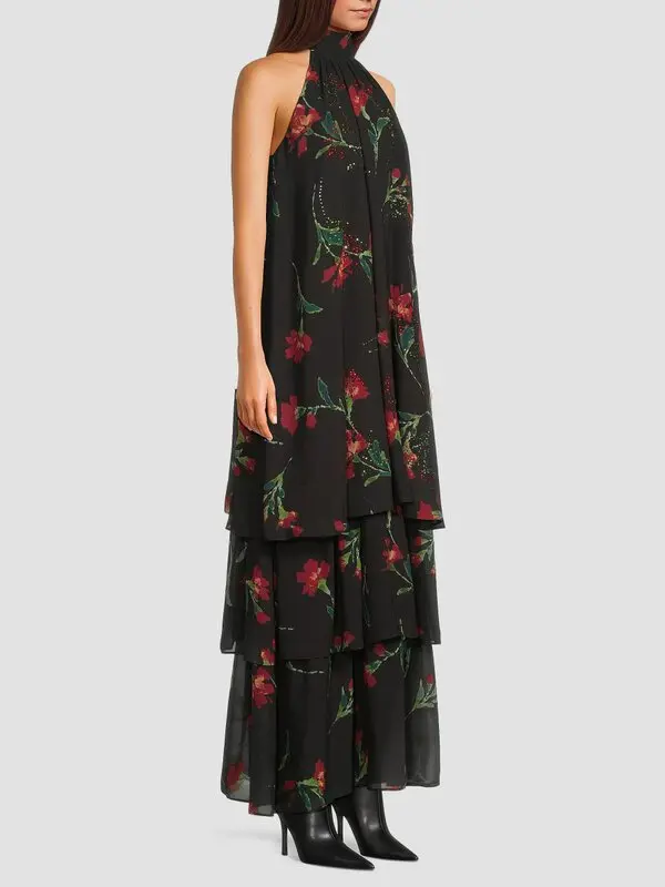 UNGARO Eden Floral Halterneck Maxi Dress