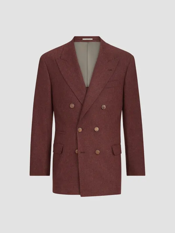 Brunello Cucinelli Virgin Wool And Cashmere Flannel Cavallo Tailor Blazer