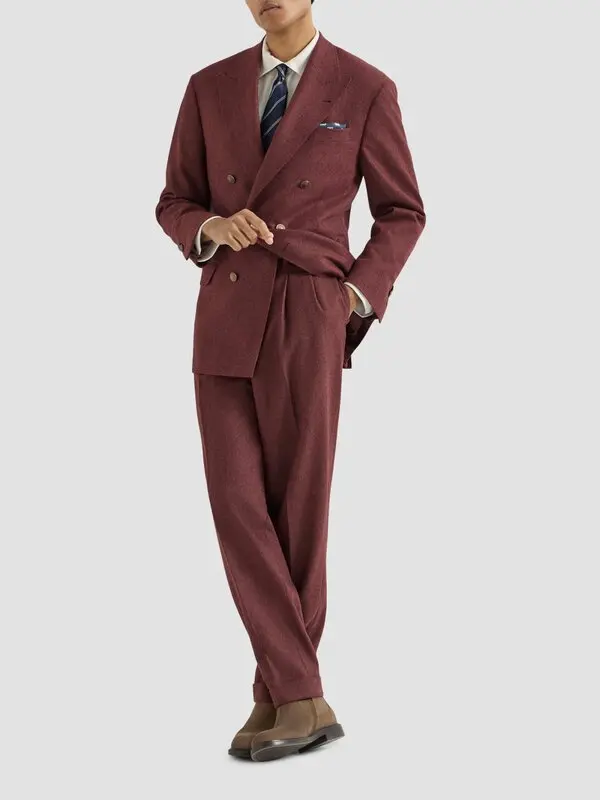 Brunello Cucinelli Virgin Wool And Cashmere Flannel Cavallo Tailor Blazer