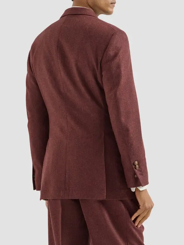 Brunello Cucinelli Virgin Wool And Cashmere Flannel Cavallo Tailor Blazer