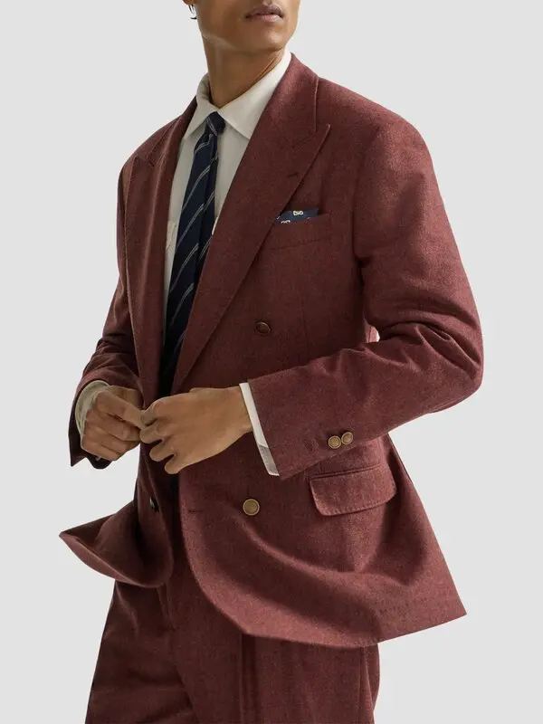 Brunello Cucinelli Virgin Wool And Cashmere Flannel Cavallo Tailor Blazer